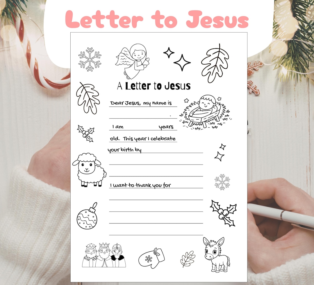 Letter to Jesus Coloring Page | Christian Christmas Activity for Kids ...