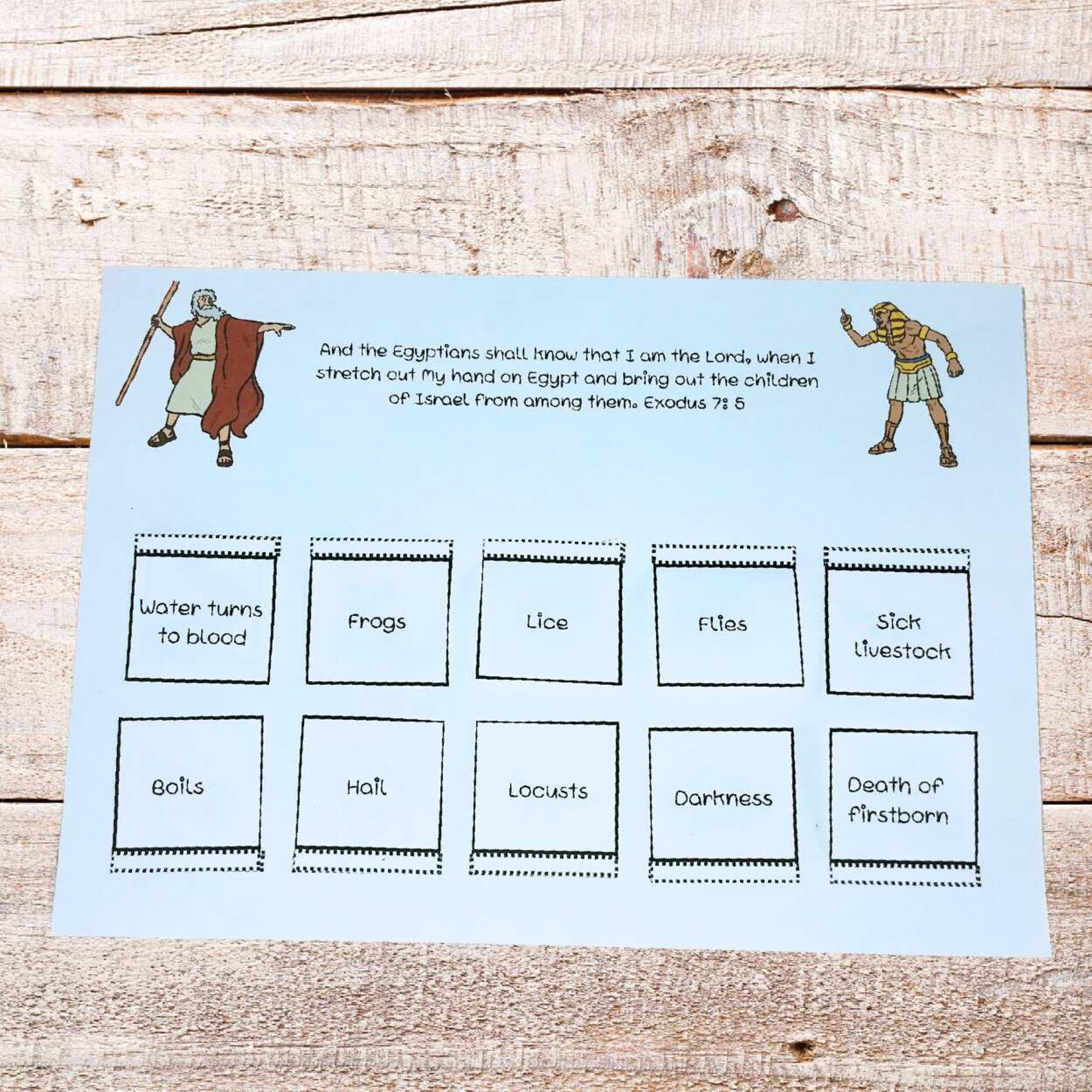 Plagues of Egypt Craft, Bible Story Cut & Paste Activity (PDF Download ...