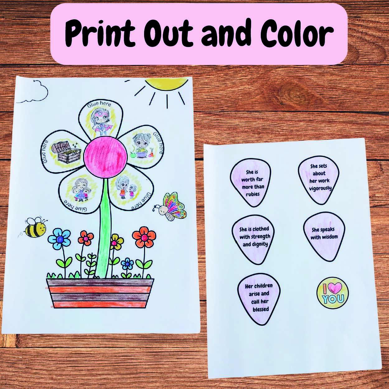 Printable Mothers Day Coloring Craft | Sunday School Craft for Kids ...