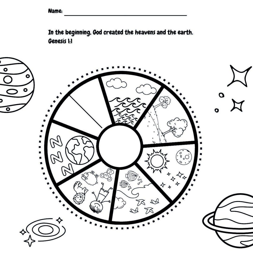 God’s Creation Story Activity – Faith-based Educational Coloring Craft ...
