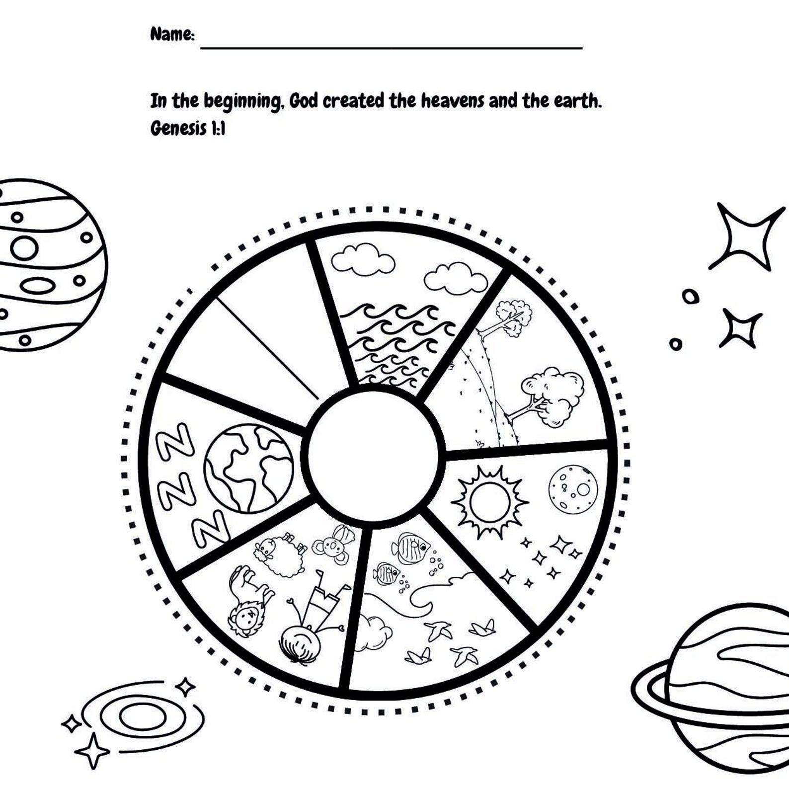 God’s Creation Story Activity – Faith-based Educational Coloring Craft ...