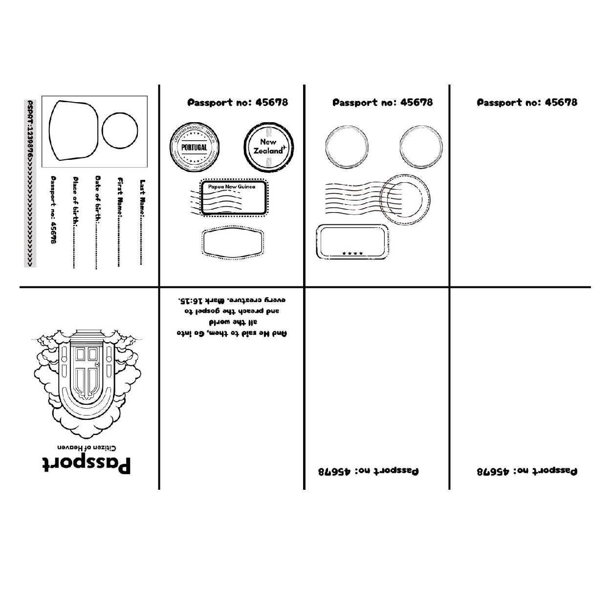 Christian Kids Passport Craft, Printable Sunday School Activity ...