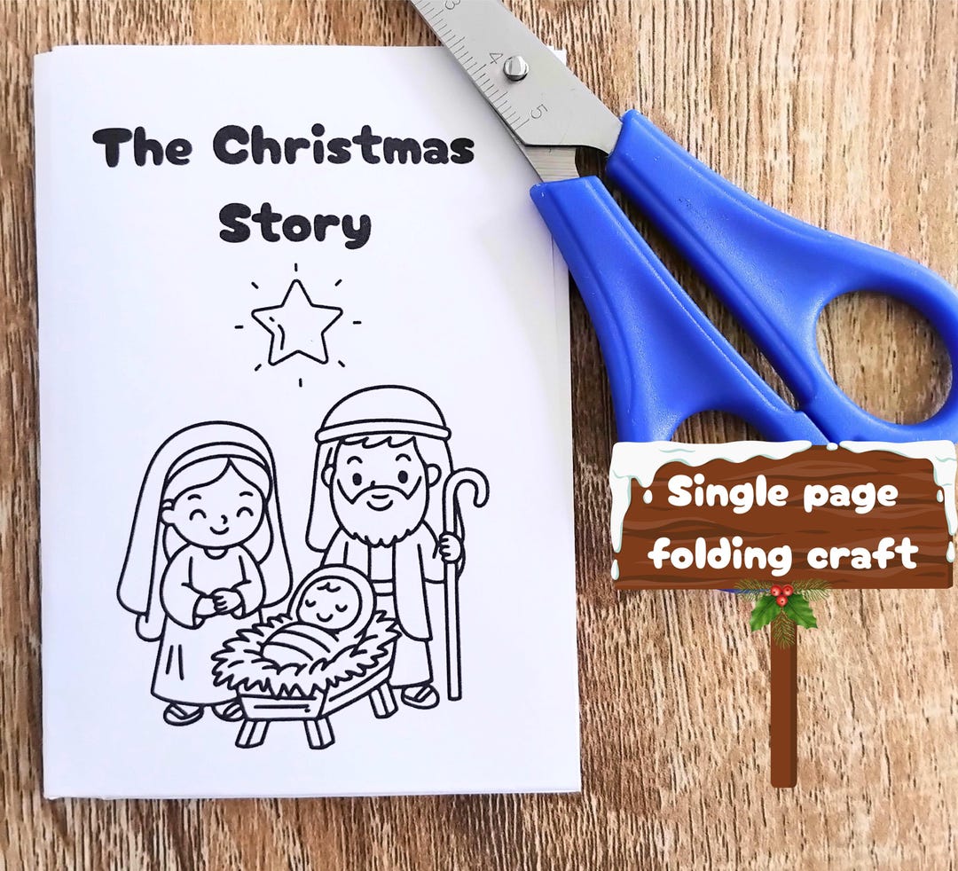 Christmas Story Mini Book Craft, Nativity Coloring Activity (PDF ...