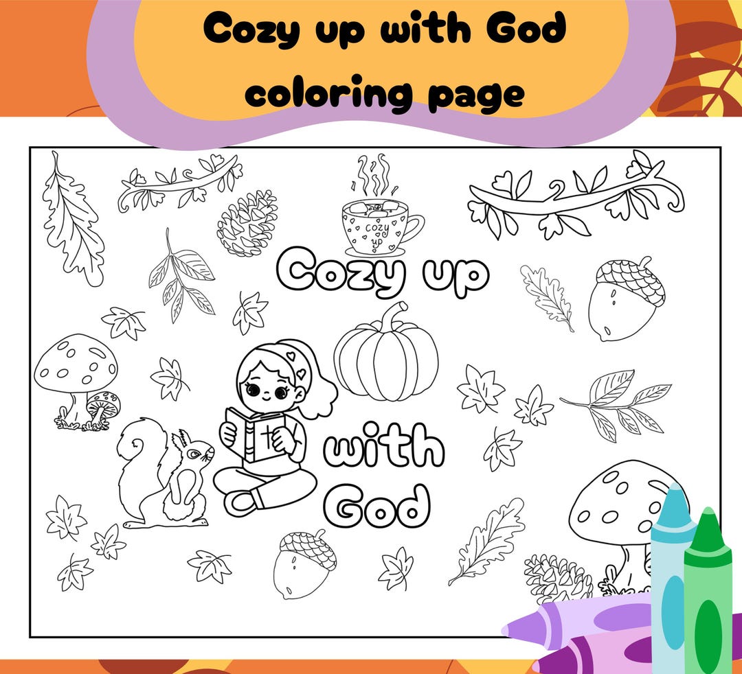 Autumn Christian Coloring Page for Kids: Bible Sunday School Activity ...
