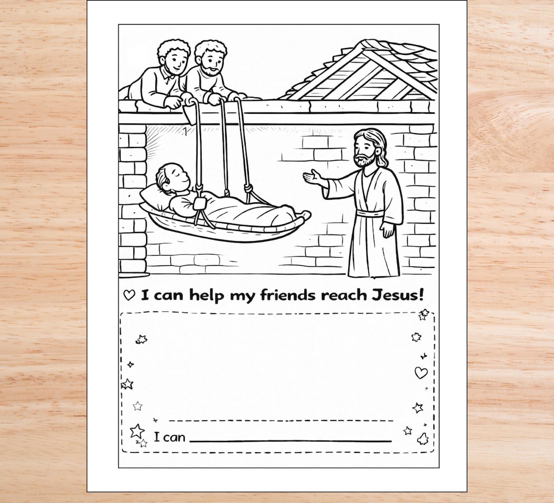 Bible Coloring Page for Sunday School | Helping Friends Bible Story ...