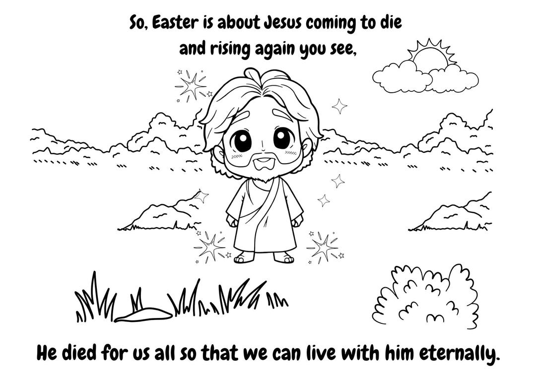 Libro para colorear de la Resurrección de Pascua para niños: libro de ...