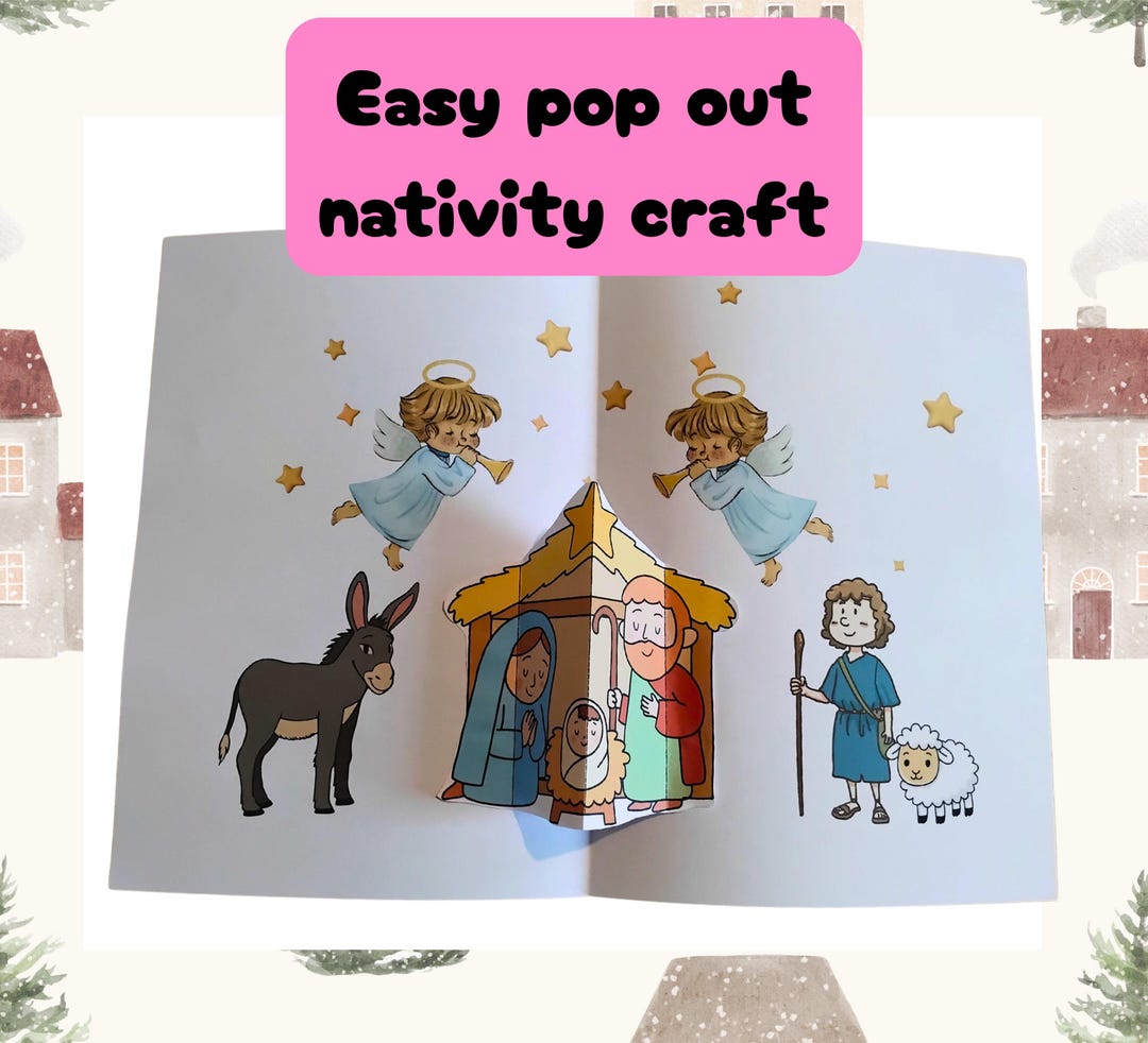 3D Pop-up Nativity Scene, Christmas Printable Craft , Nativity ...