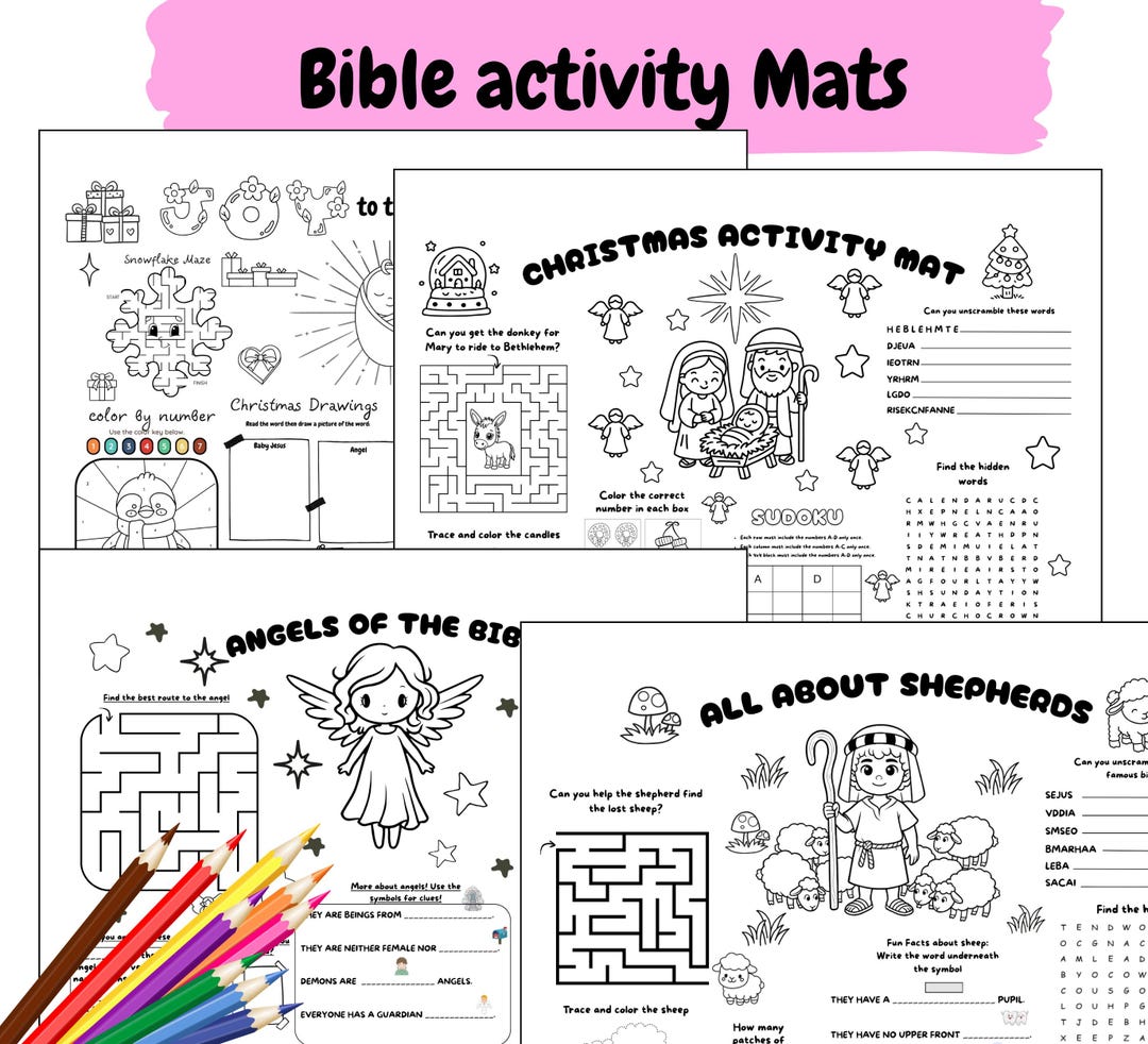Christmas Nativity Activity Placemat Bundle | Advent Printable Game ...