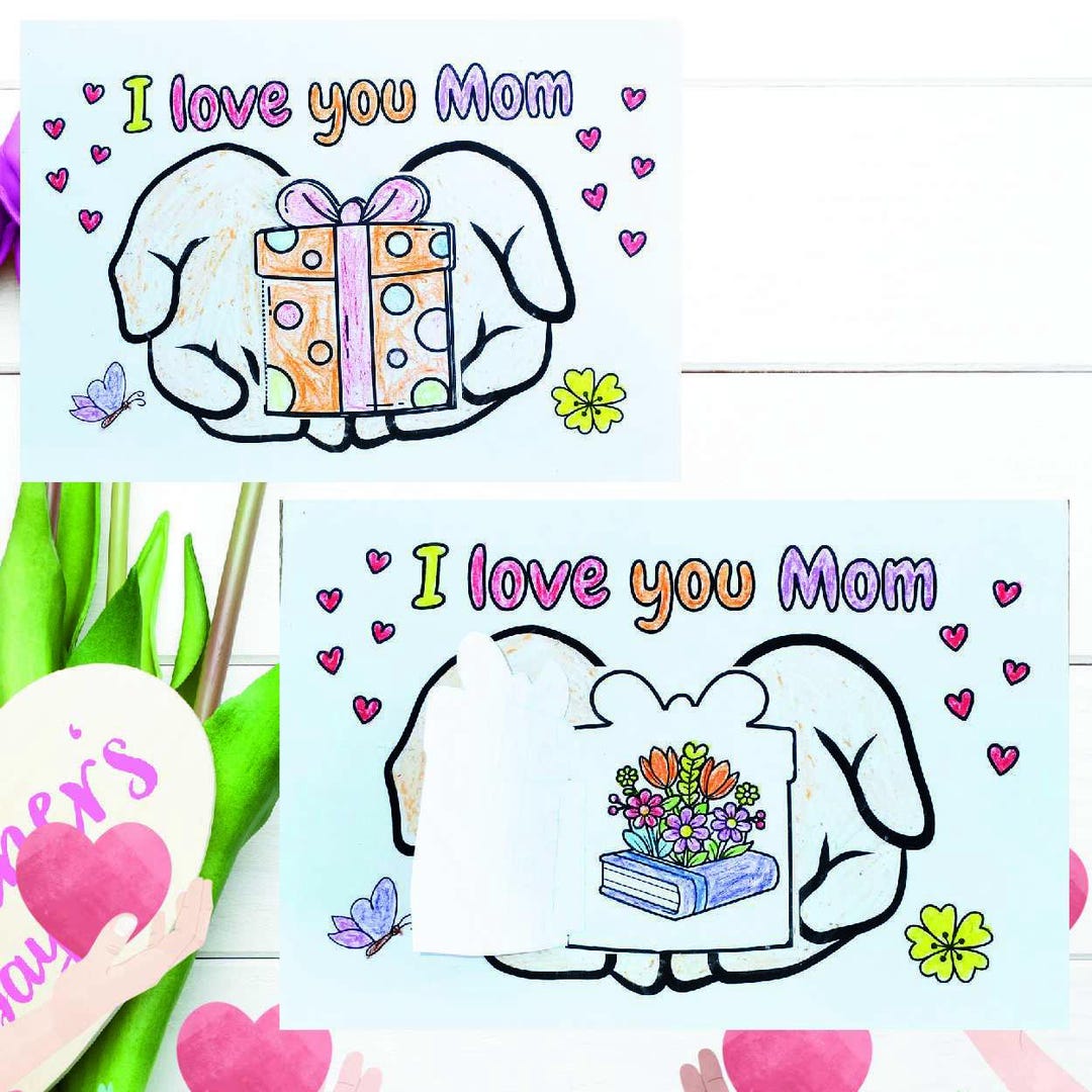 Printable Mothers Day Craft | Coloring Sheet for Kids | I Love Mom| Mom ...