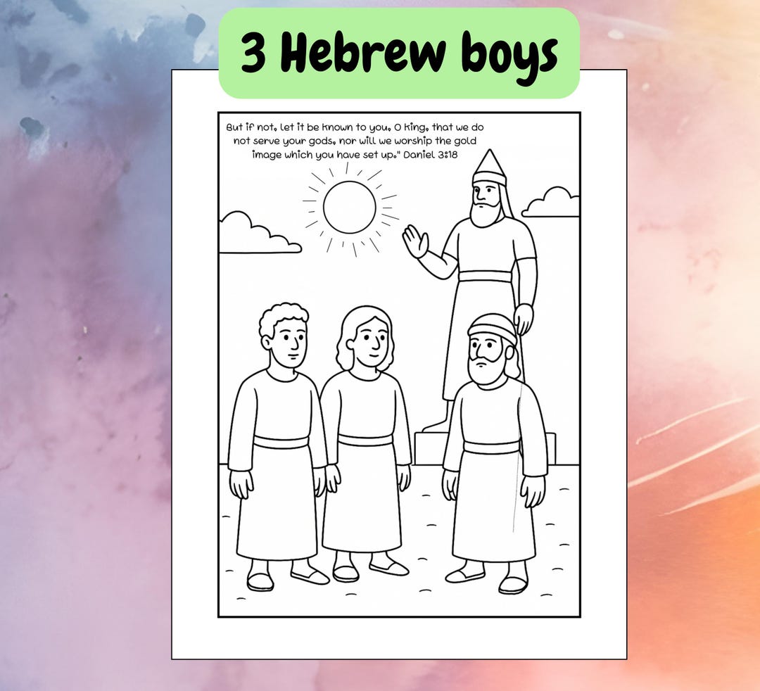 Shadrach Meshach Abednego Coloring Page | Bible Story Printable ...