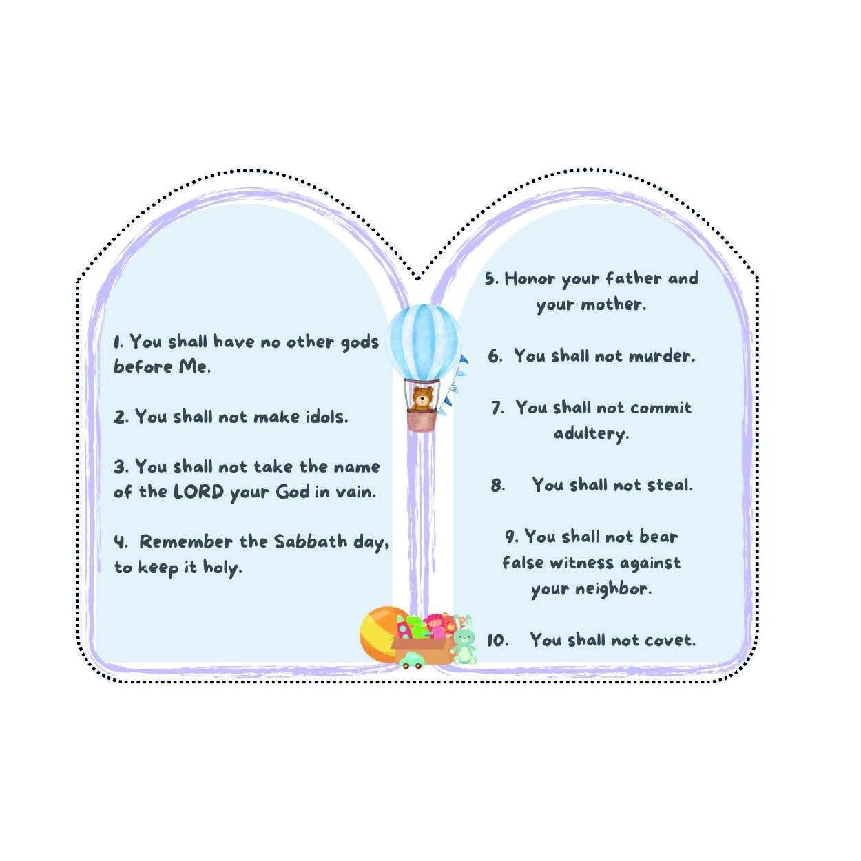 Printable Ten Commandments Fan Craft, Sunday School Bible Activity ...