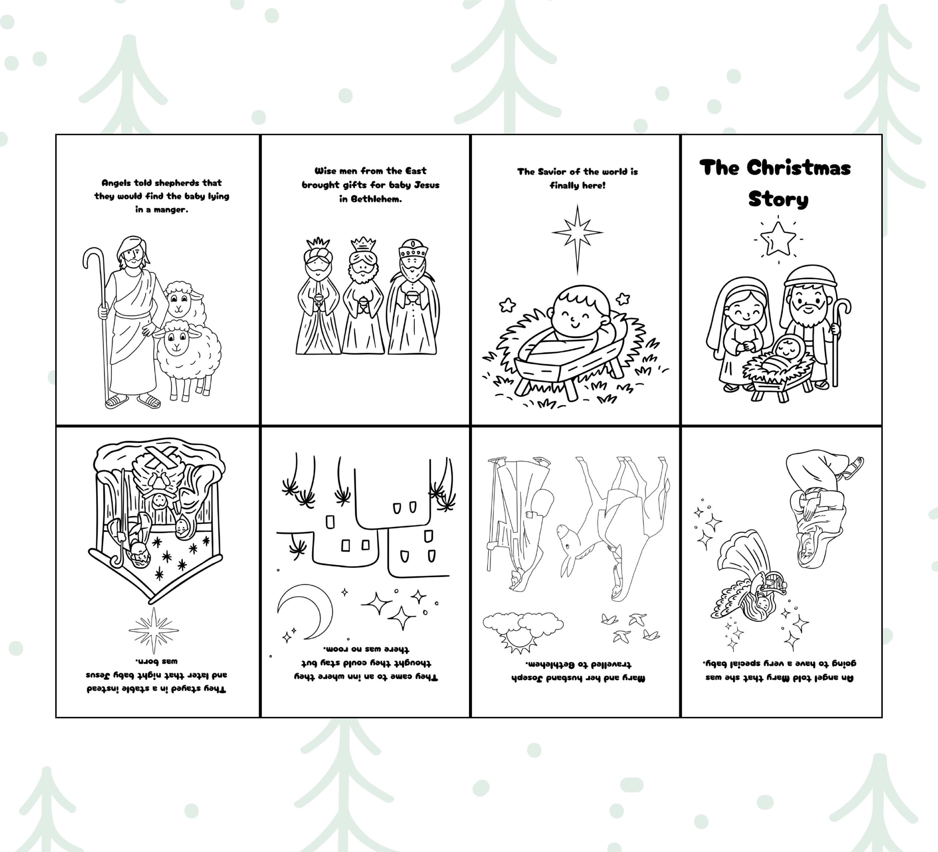 Christmas Story Mini Book Craft, Nativity Coloring Activity (PDF ...