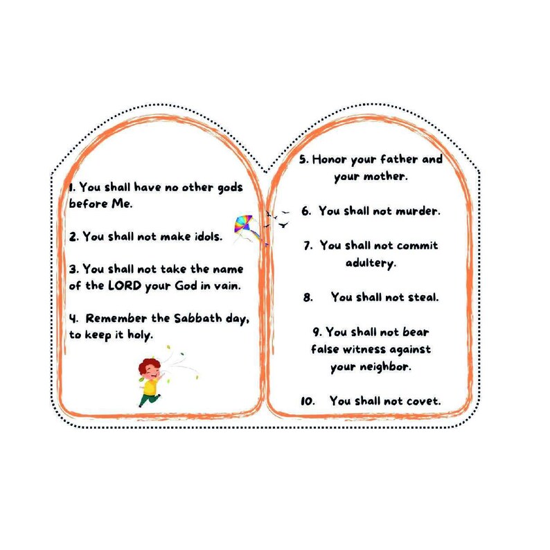 Printable Ten Commandments Fan Craft, Sunday School Bible Activity ...