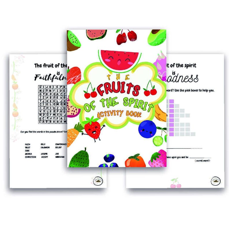Fruits of the Spirit Kids Activity Book, Bible Coloring Pages (digital ...
