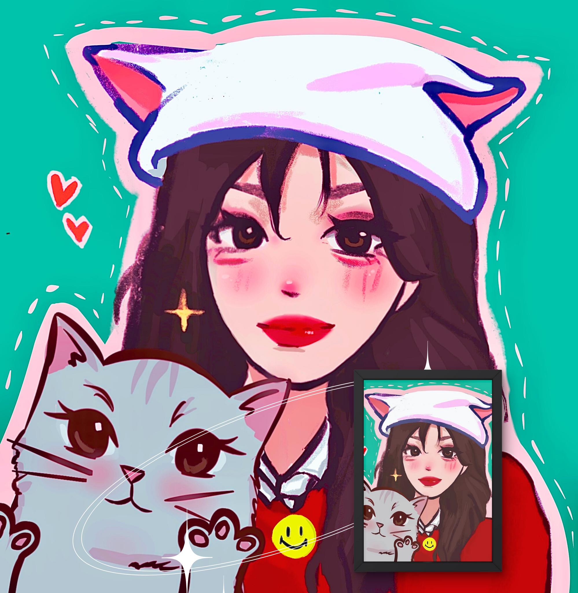 Custom Cute Chibi Portrait L Digital Cute Portrait L Anniversary ...