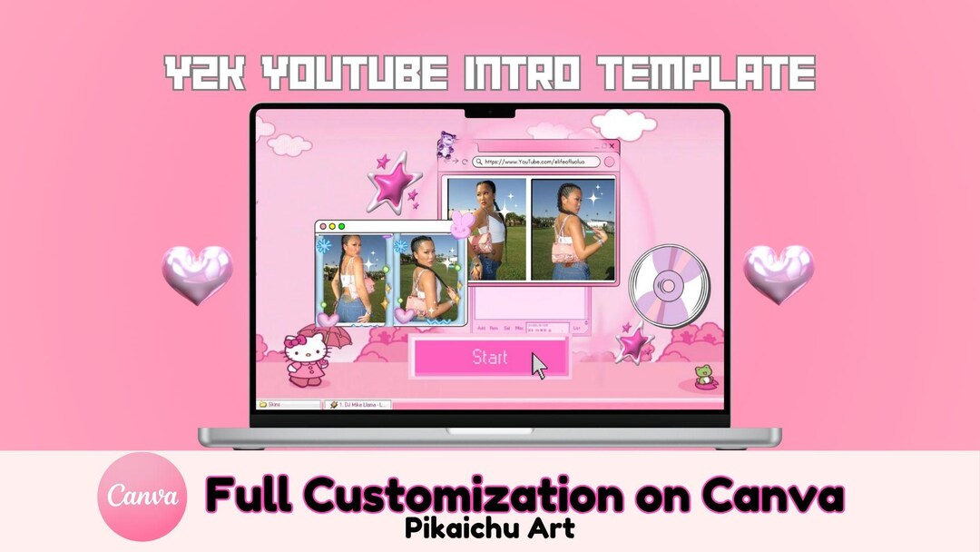 Y2K Cyber Youtube Aesthetic Girly Intro L Creative Youtube Intro L We ...