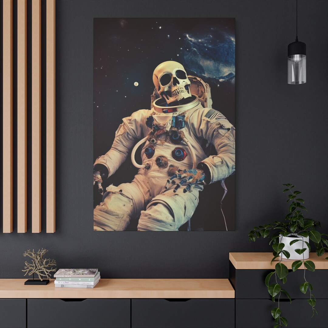 Lonely Lost Astronaut in Space Skeleton Skull Cosmonaut - Etsy