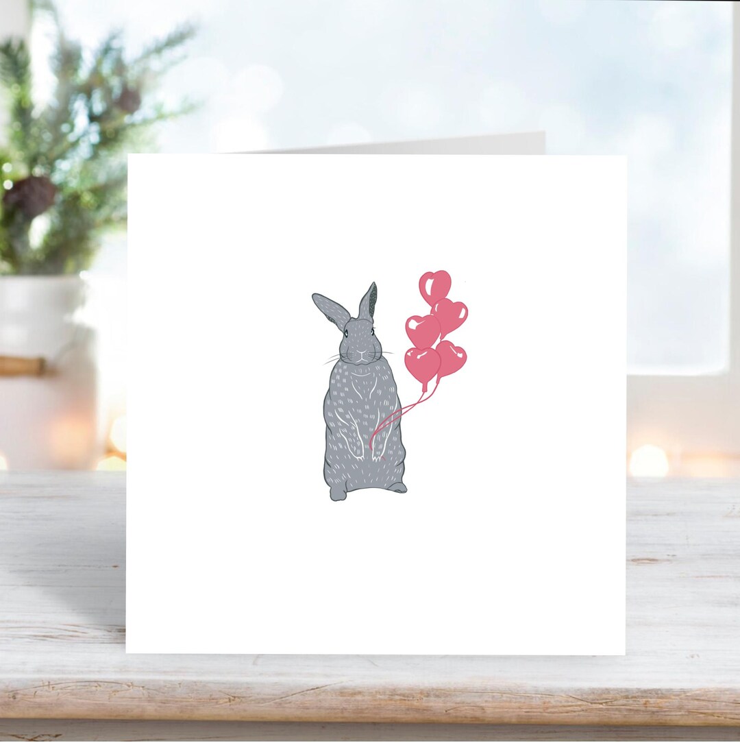 Bunny Valentines Day Greeting Card | Cute Valentines Birthday Greeting ...