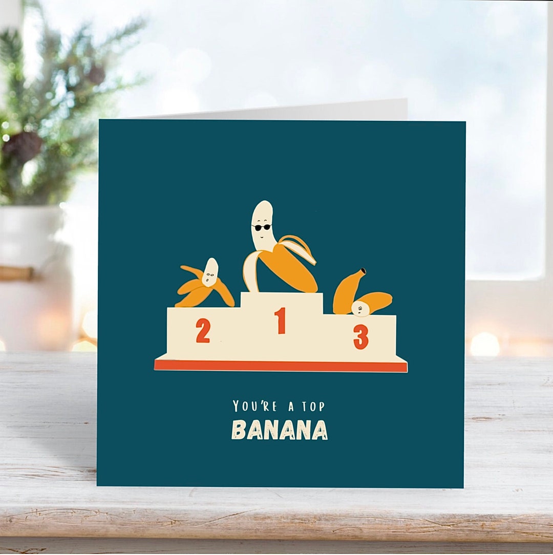 Top Banana Birthday Card: Funny Illustrated Greeting - Etsy