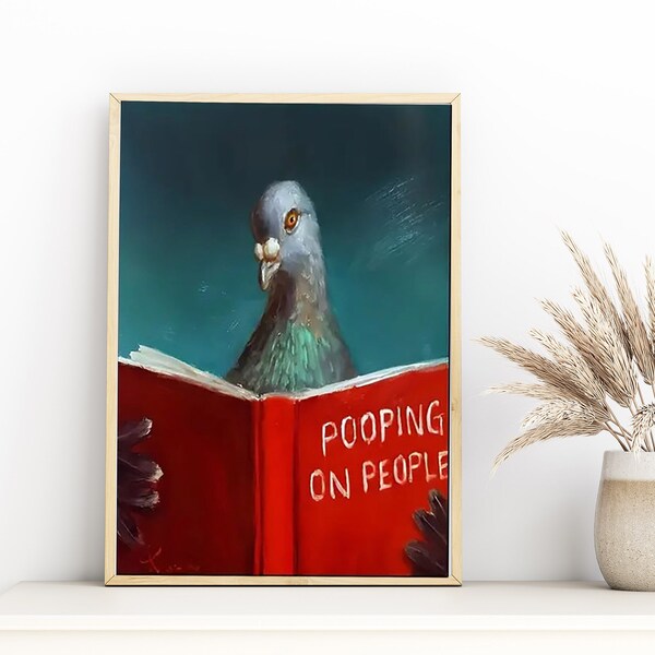 Pigeon Bird Reading Book - Etsy