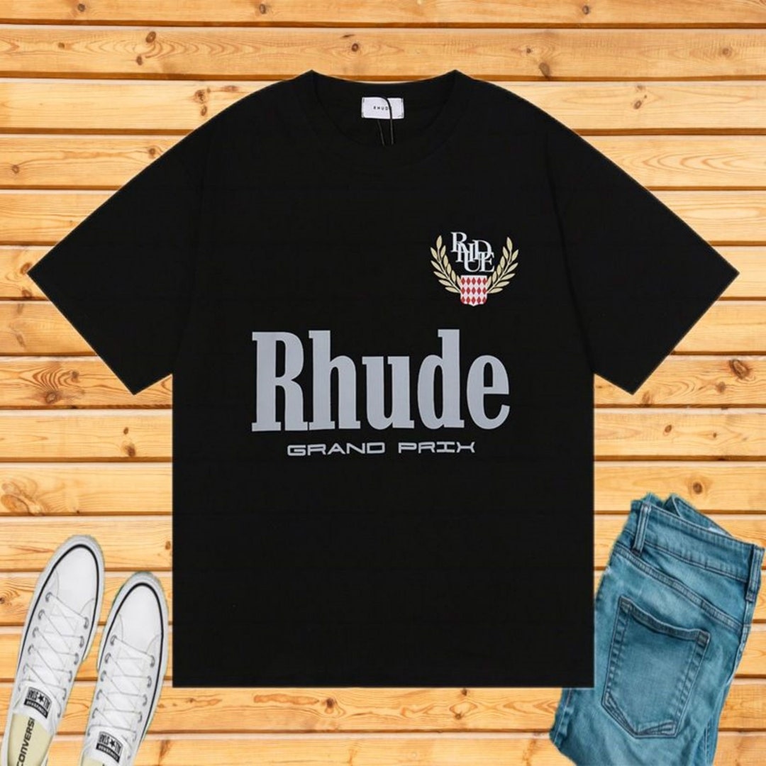 RHUDE T-shirt American High Street Loose Micro-label Letter Printed ...