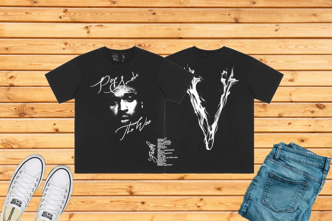 POP SMOKE Portrait V-lone T-shirt, Vintage Big V T-shirt, V.lone Unisex ...