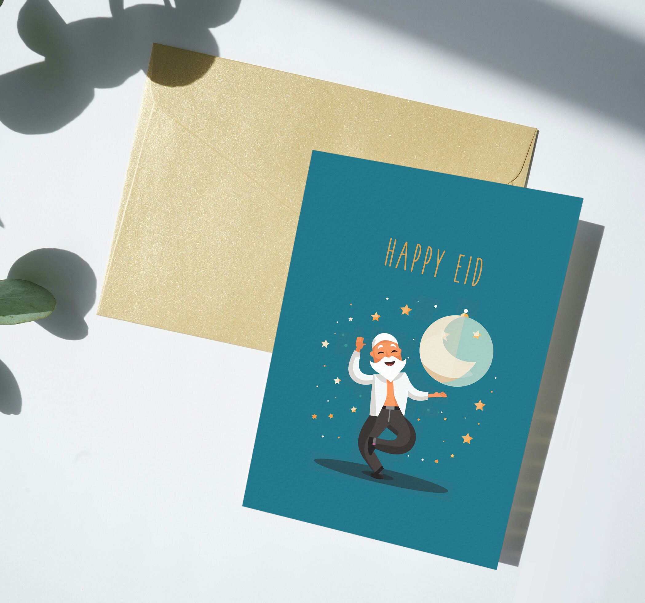 EID CARD Printable Digital Download Modern Happy Eid Greeting Card 5x7 ...