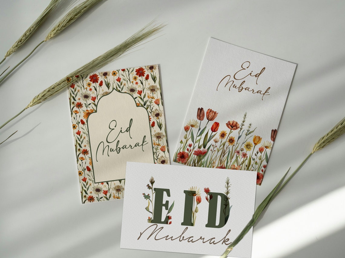 EID CARDS BUNDLE | Printable Digital Download Eid Card | Islamic ...