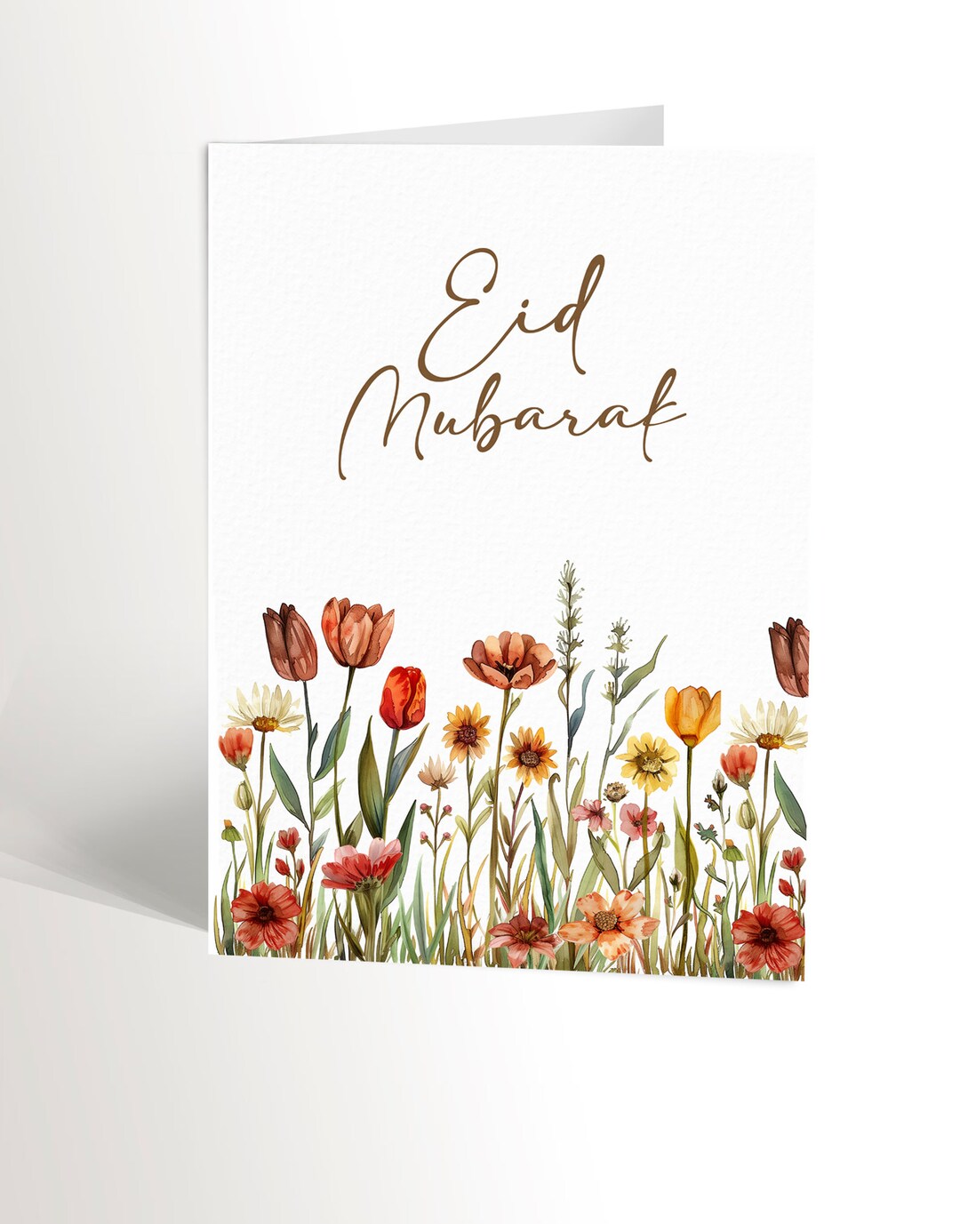 EID CARD Printable Digital Download Modern Floral Eid Mubarak Flowers ...