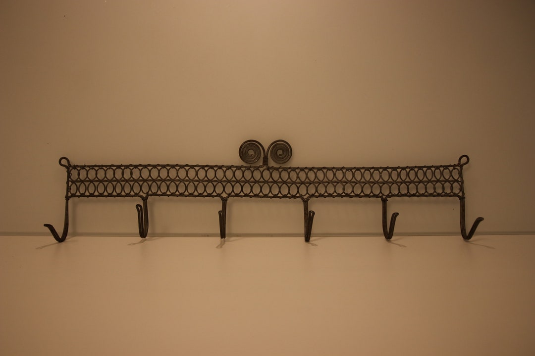 Vintage Metal Coat Rack With 6 Hooks - Etsy