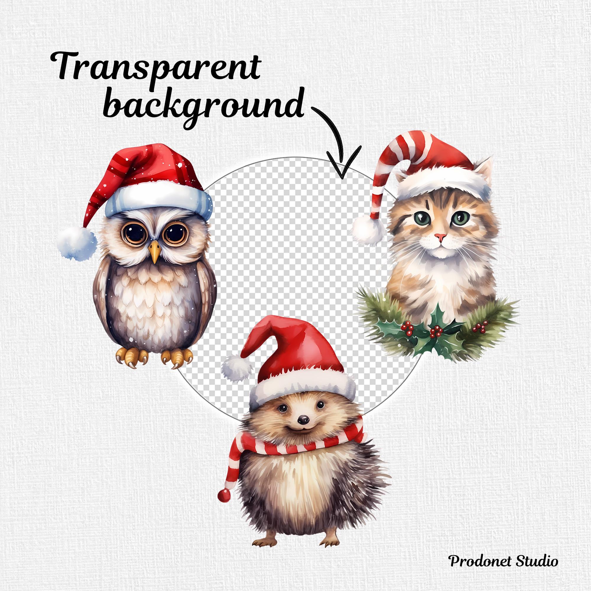 Watercolor Christmas Animals PNG Bundle, Christmas Animals Clipart ...