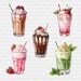 Watercolor Milkshake PNG Clipart Bundle, Dessert PNG Clipart, Sweets ...