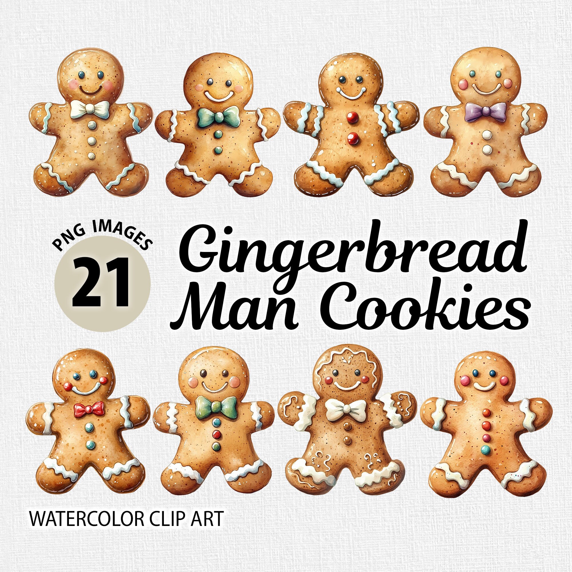 Christmas Gingerbread Man Cookie PNG, Instant Download, Commercial ...