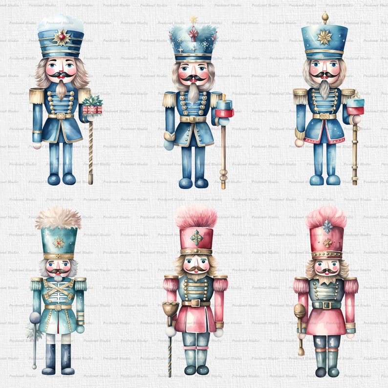 Watercolor Christmas Nutcracker PNG Bundle, Transparent Background, DIY ...