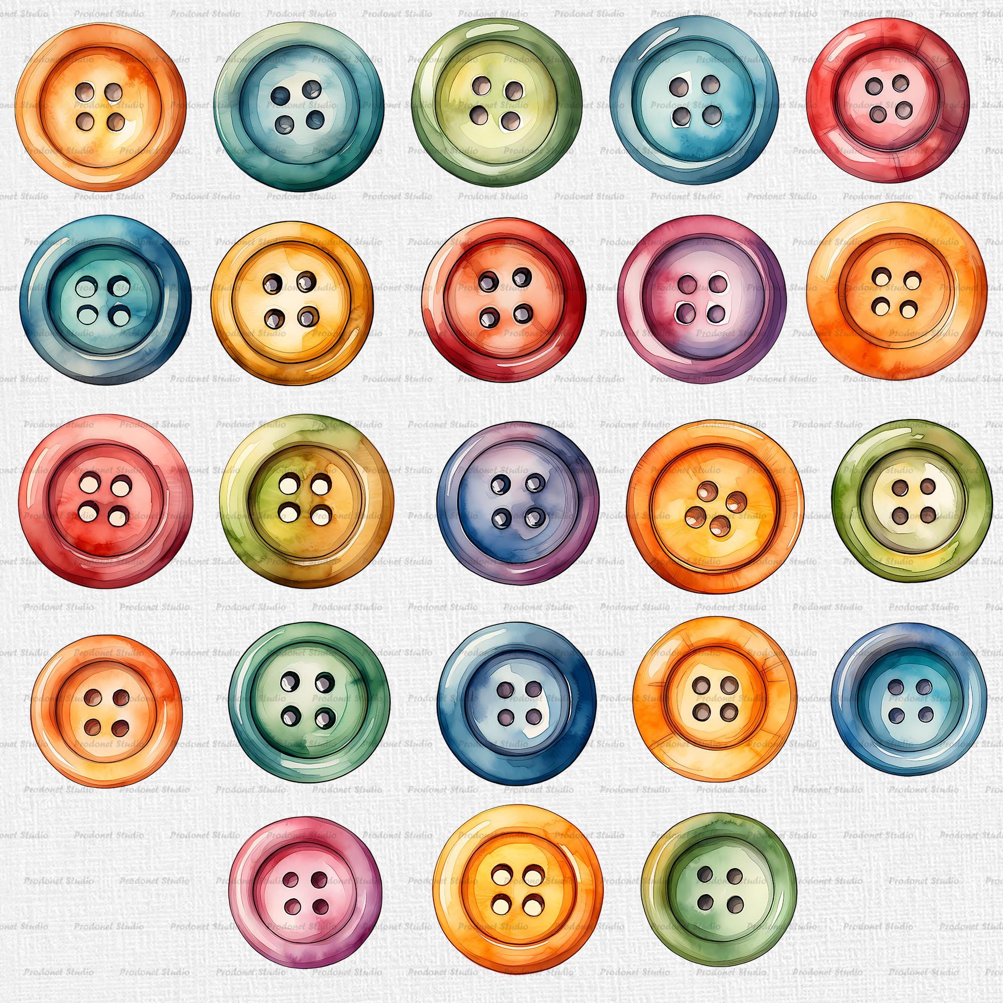 Watercolor Buttons PNG Clipart Bundle, Colorful Buttons Clipart PNG ...
