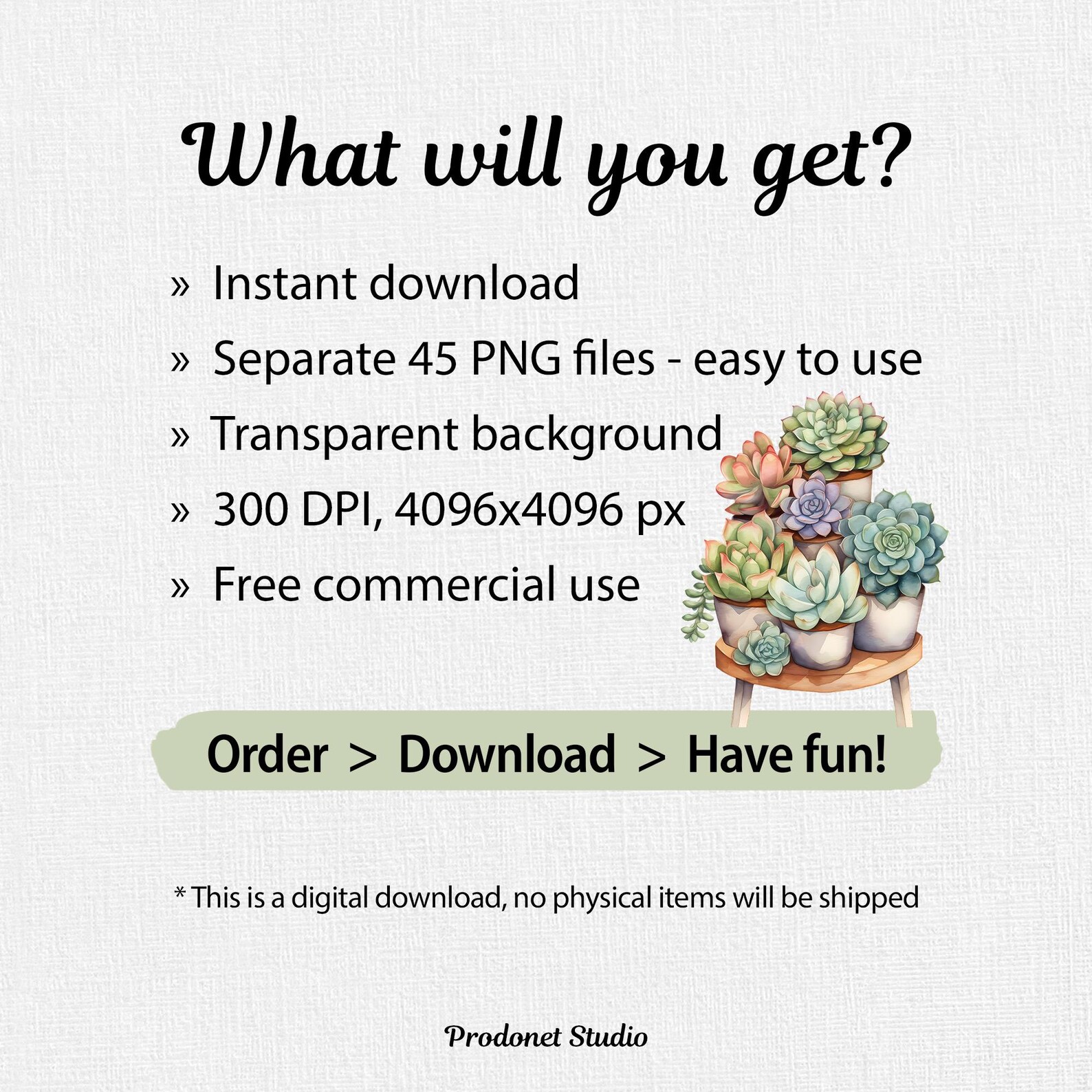 Watercolor Succulent PNG Clipart Bundle, Succulent Clipart Bundle ...