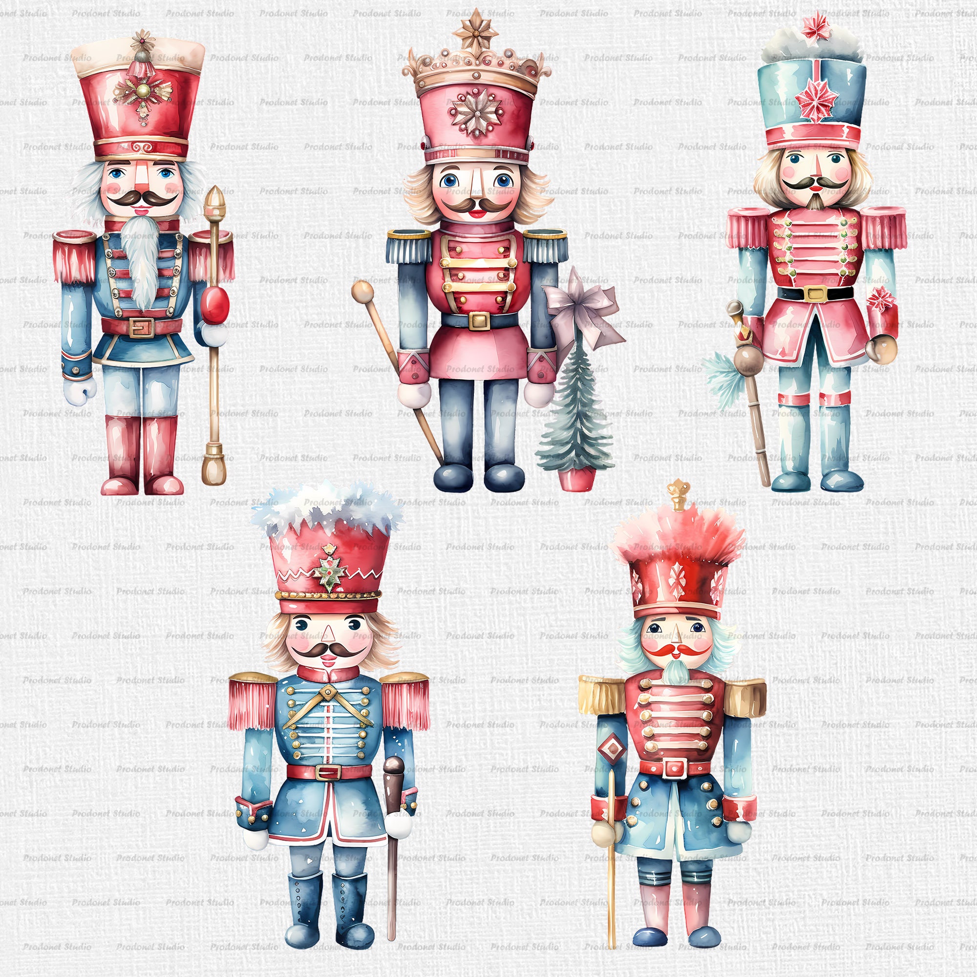 Watercolor Christmas Nutcracker PNG Bundle, Transparent Background, DIY ...