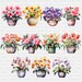 Watercolor Flower Pots PNG Clipart Bundle, Plant Pot, Floral Clipart ...