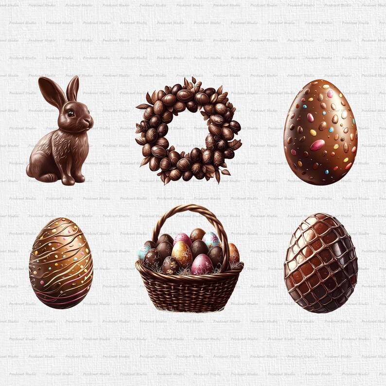 Watercolor Easter Chocolate PNG Bundle #1, Easter Chocolate Clipart ...
