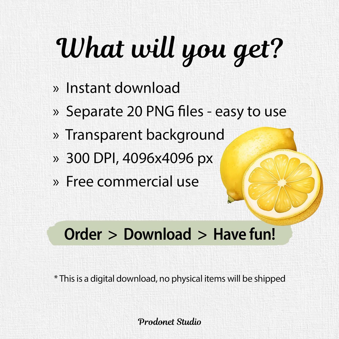 Watercolor Lemon PNG Clipart Bundle, Watercolor Lemons, Lime PNG ...