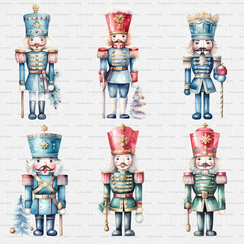 Watercolor Christmas Nutcracker PNG Bundle, Transparent Background, DIY ...