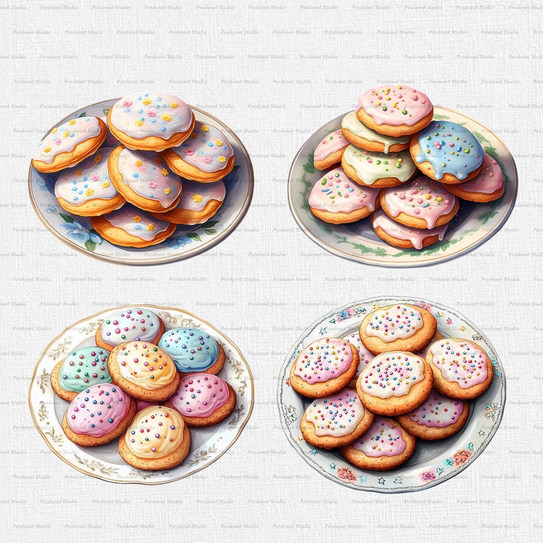 Watercolor Sugar Cookies PNG Bundle, Easter Cookies PNG, Easter Sugar ...