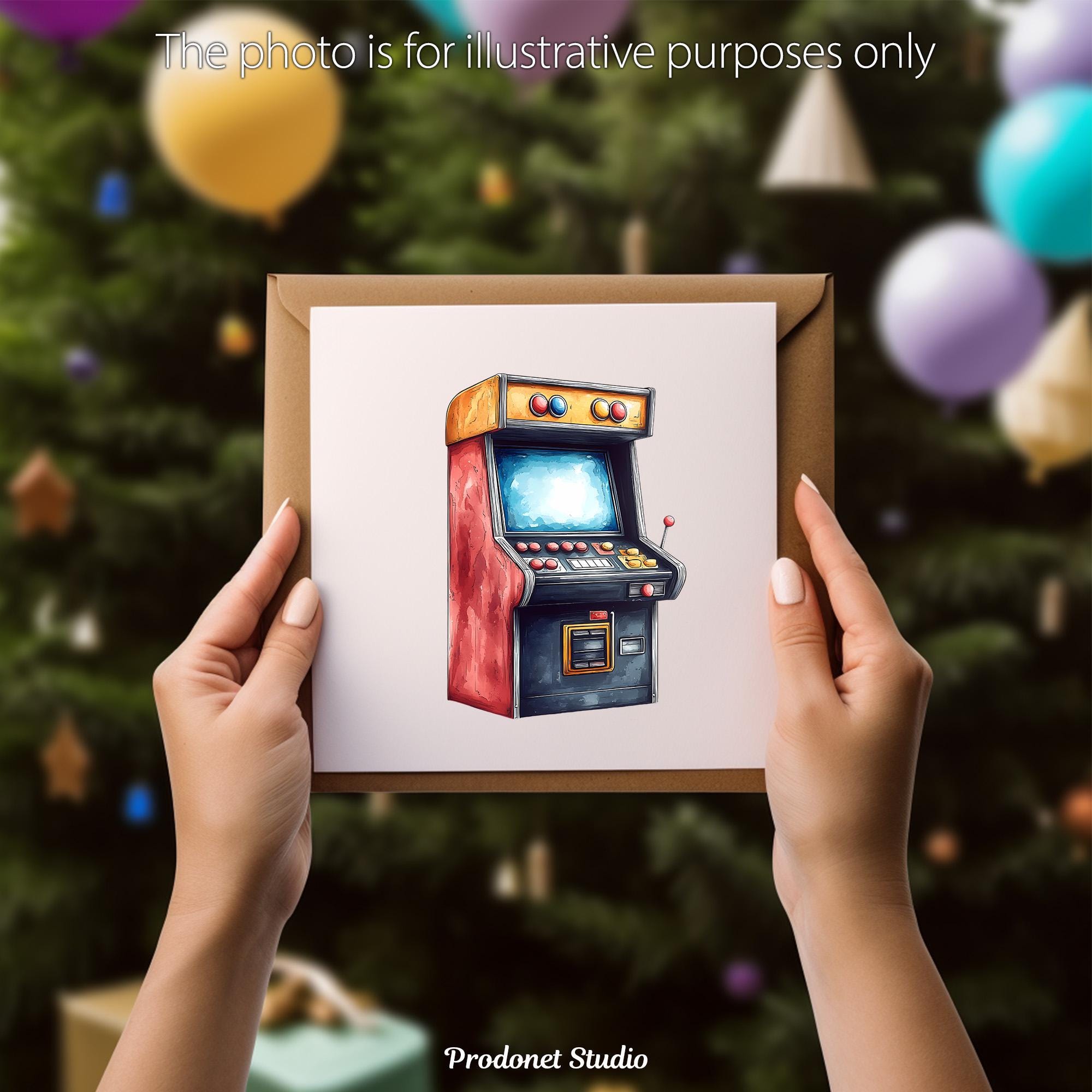 Watercolor Arcade Machine PNG Clipart Bundle, Watercolor Retro Arcade ...