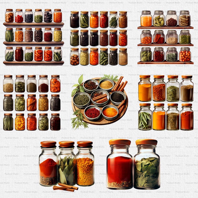 Watercolor Spices PNG Clipart Bundle, Food Clipart, Spice Ingredients ...