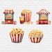 Watercolor Popcorn PNG Clipart Bundle, Food Clipart, Popcorn Night ...
