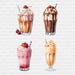 Watercolor Milkshake PNG Clipart Bundle, Dessert PNG Clipart, Sweets ...