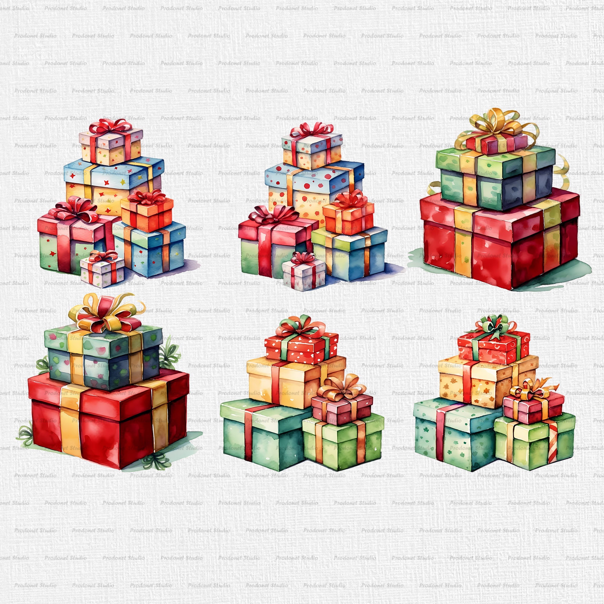 Christmas Gifts PNG Bundle, Transparent Background, High-resolution ...