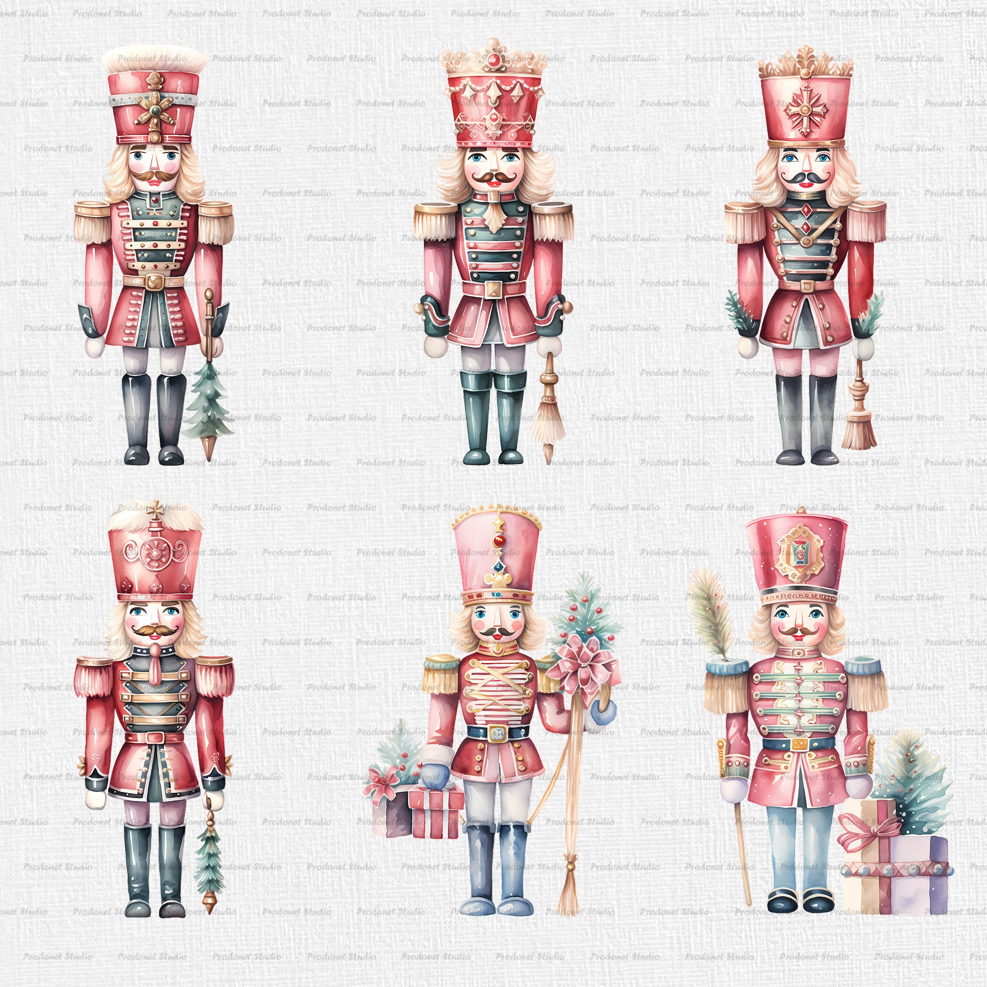 Watercolor Christmas Nutcracker PNG Bundle, Transparent Background, DIY ...