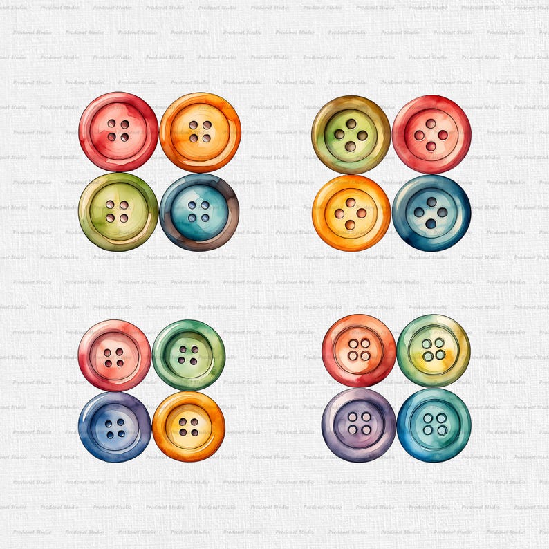 Watercolor Buttons PNG Clipart Bundle, Colorful Buttons Clipart PNG ...