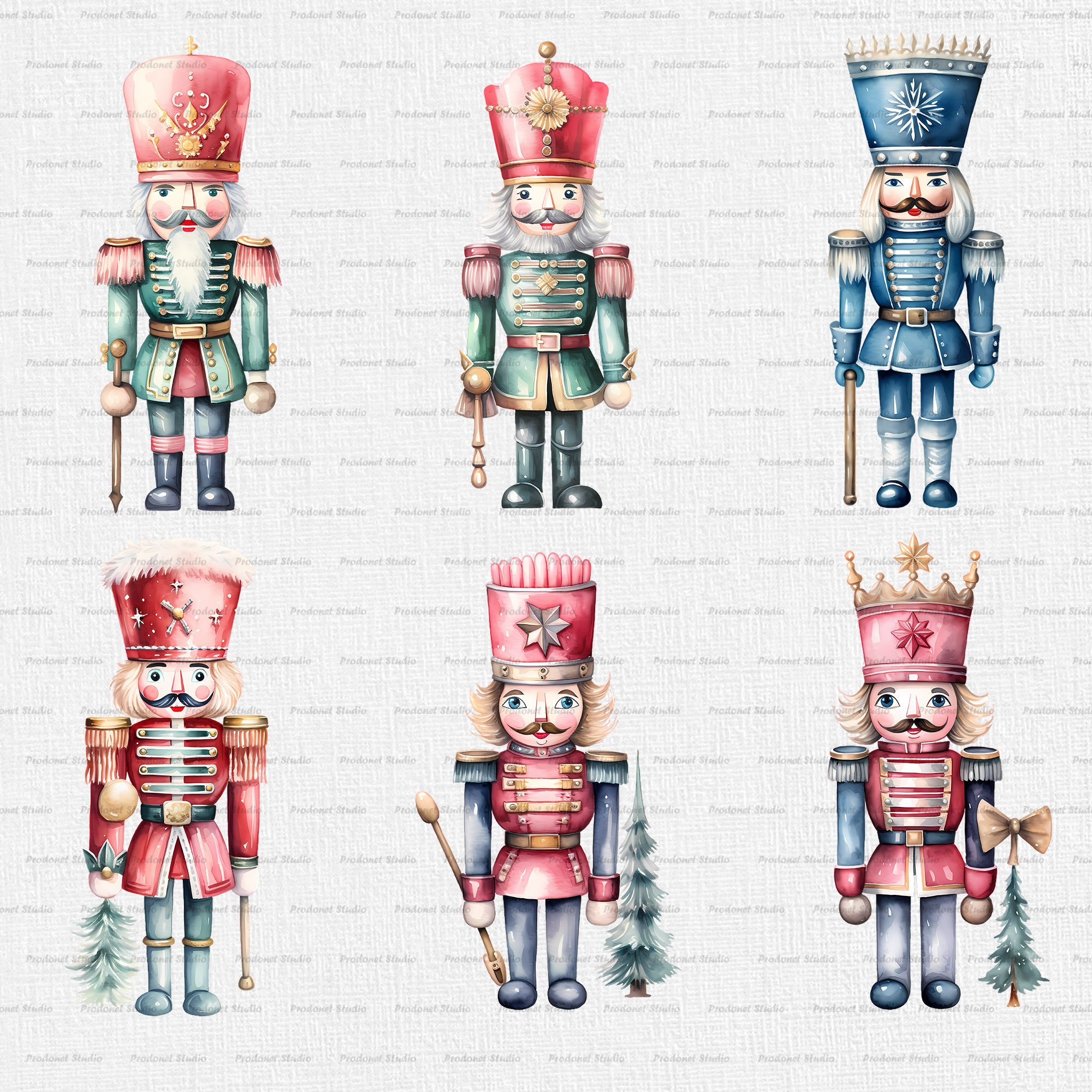 Watercolor Christmas Nutcracker PNG Bundle, Transparent Background, DIY ...